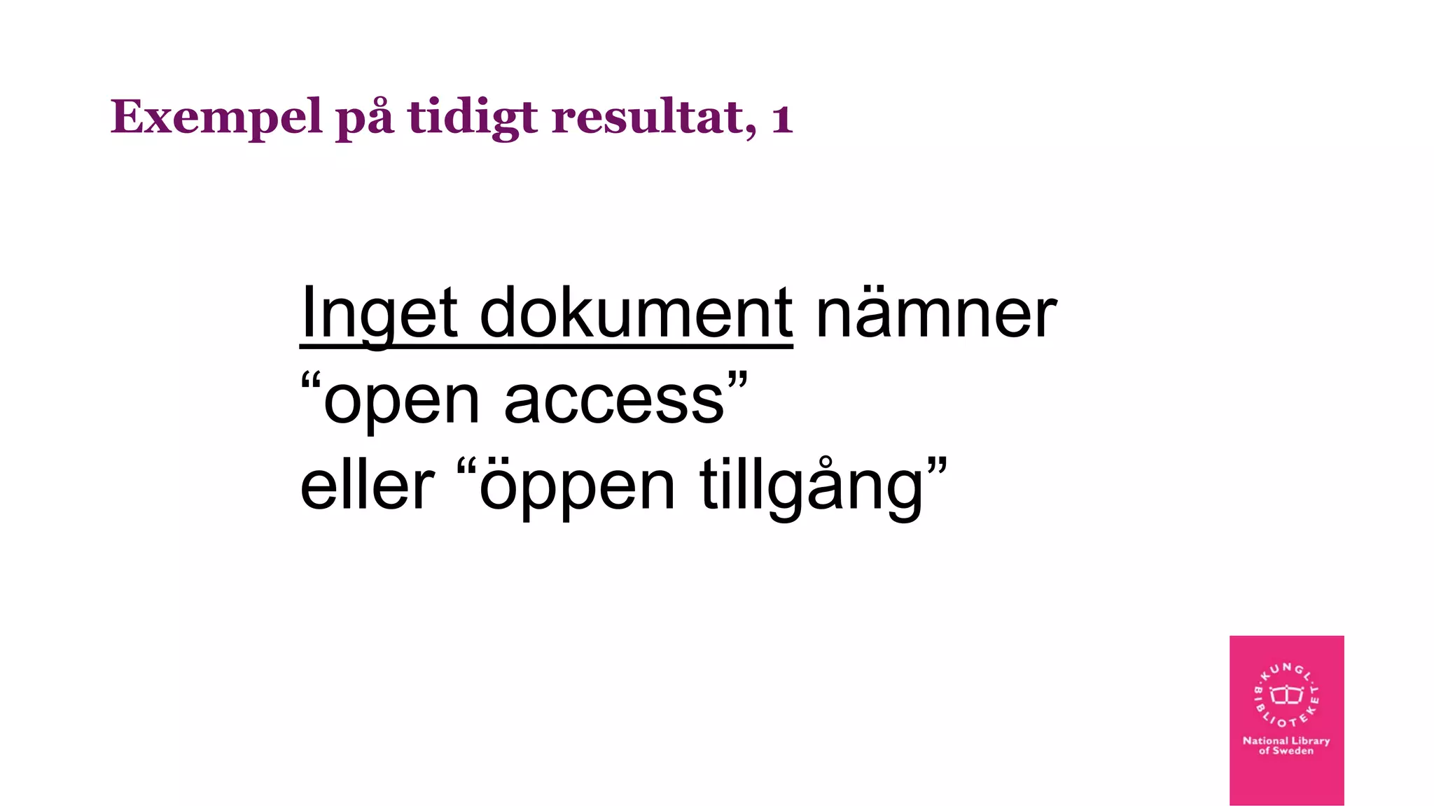 Statusrapportering från utredningsgrupp 1 | PPT