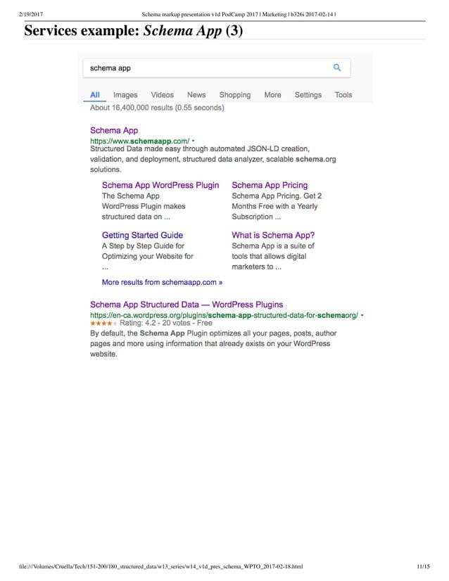 Structured data SEO presentation WPTO Robin Macrae 2017-02-18 | PDF