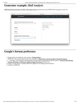 Structured data SEO presentation WPTO Robin Macrae 2017-02-18 | PDF