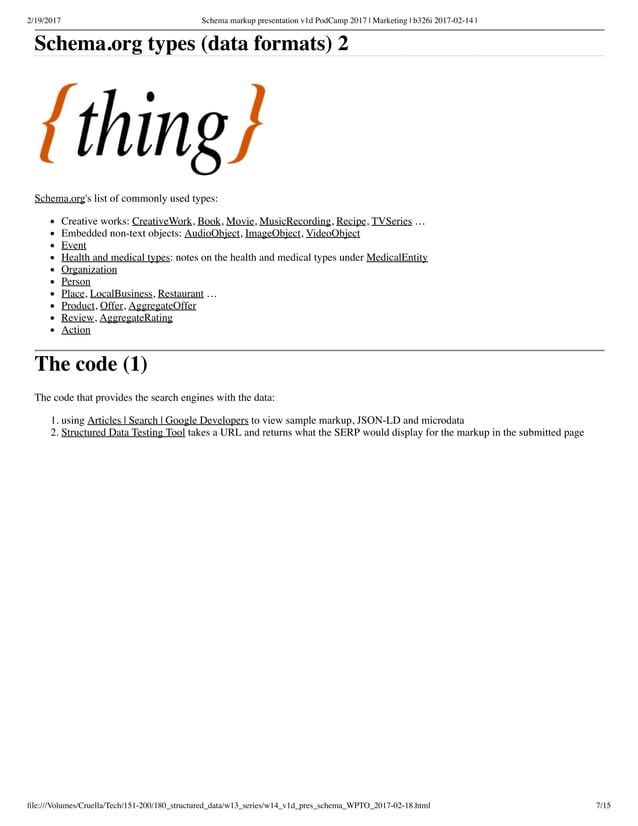 Structured data SEO presentation WPTO Robin Macrae 2017-02-18 | PDF