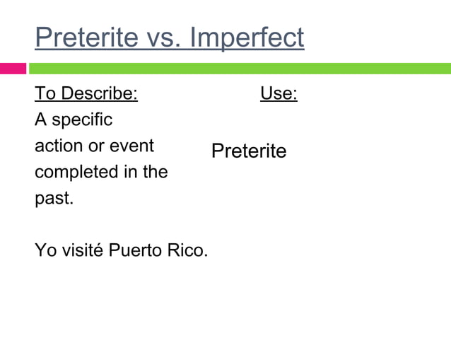 Spanish 3 Notes on Preterite vs. Imperfect | PPT