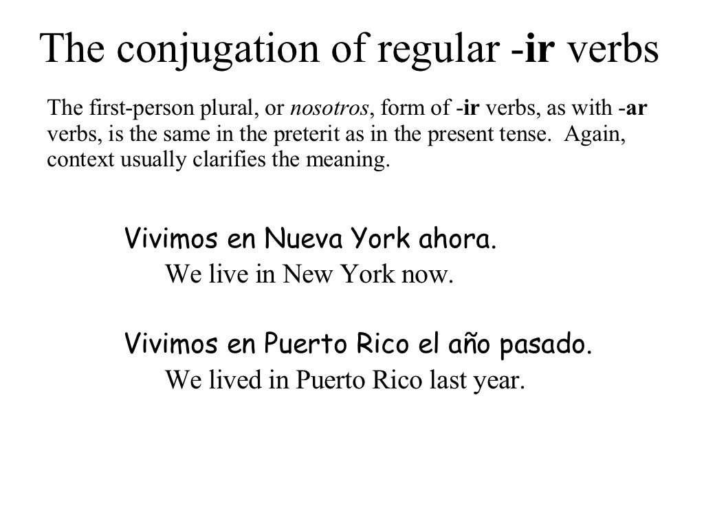 Preterit Of Regular Verbs