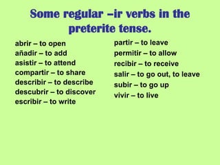 Preterite verbs | PPT
