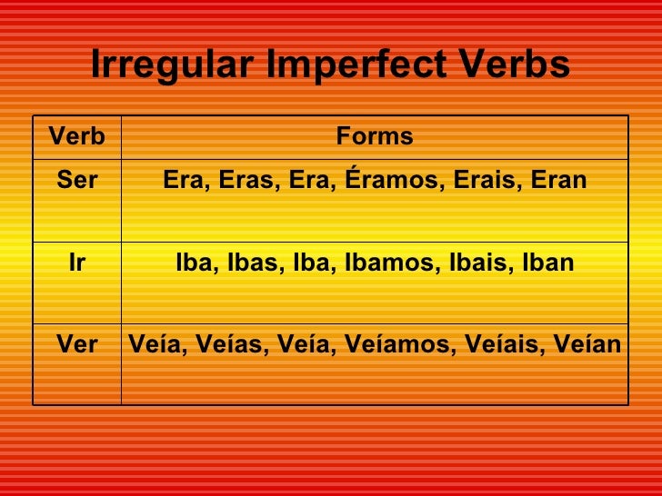 Preterite And Imperfect Verbs