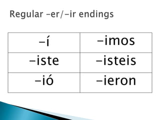 Preterit er/ir verbs | PPT