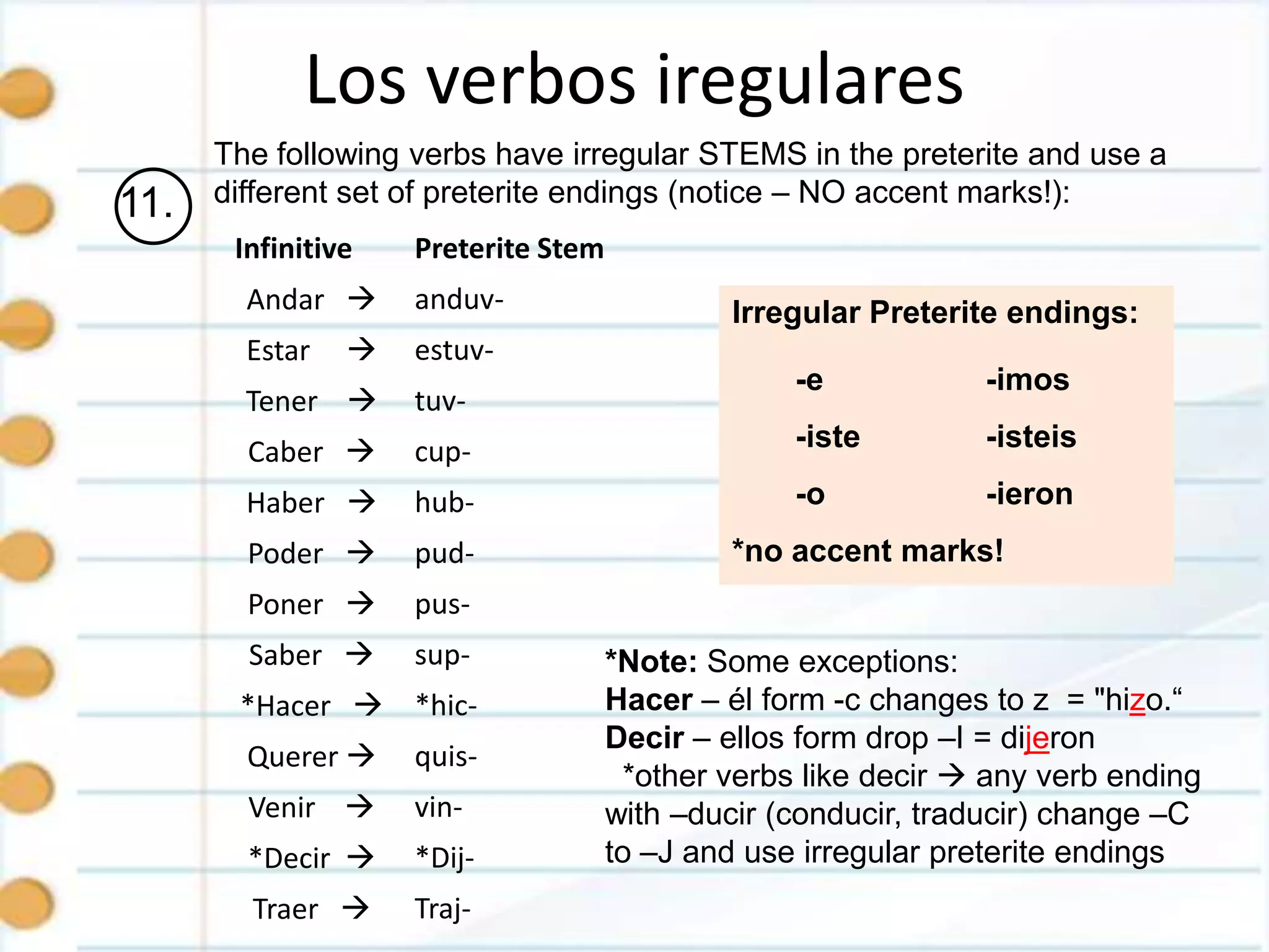 Preterite tense | PPTX