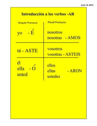 Preterite tense | PDF