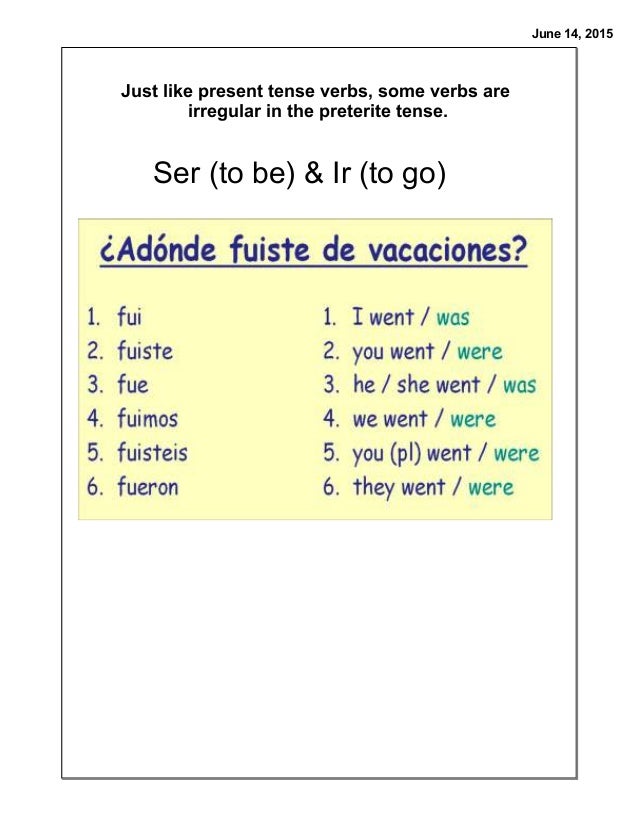 Irregular preterite verbs english - erocon