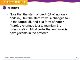 Preterite verb summary | PPT