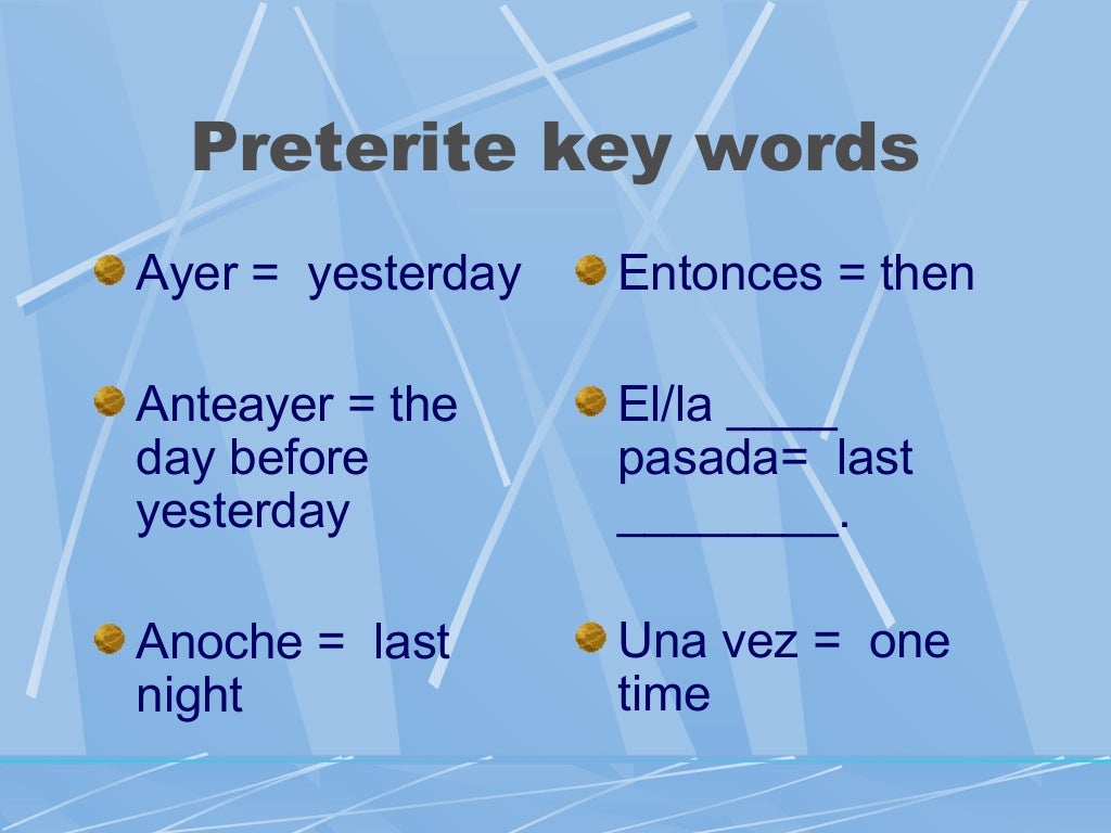 Preterite Vs Imperfect