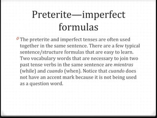 Preterite vs | PPT