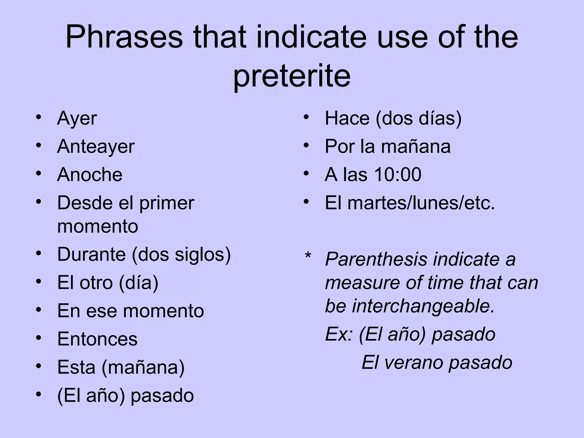 Preterite vs imperfect.ppt | PPT
