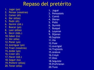 Preterito o imperfecto | PPT