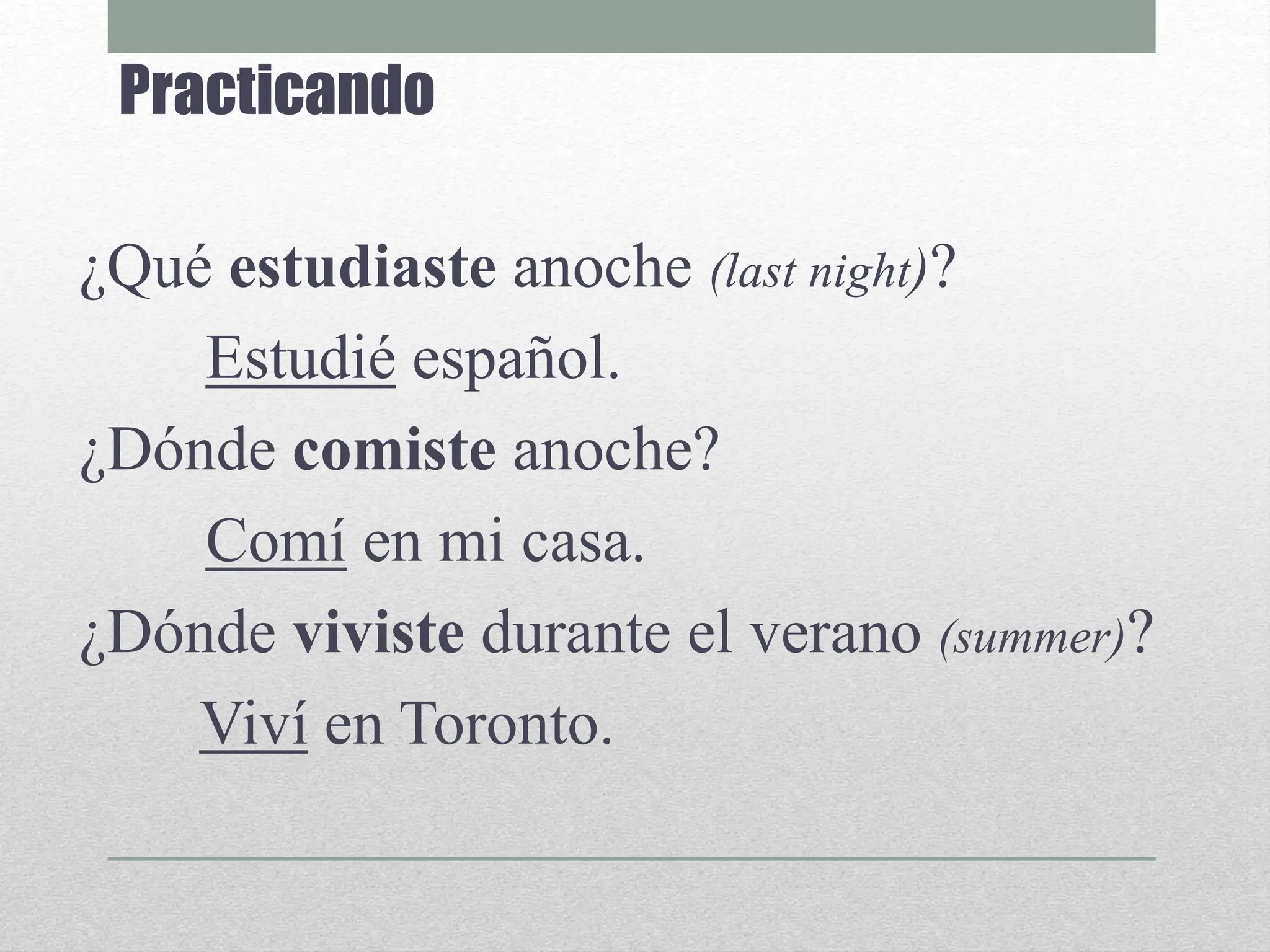 Conjugación del pretérito de los verbos regulares | PPT