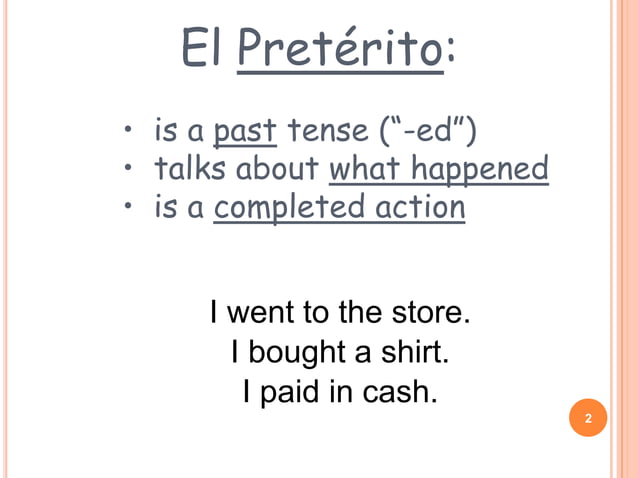Preterite: AR verbs | PPT