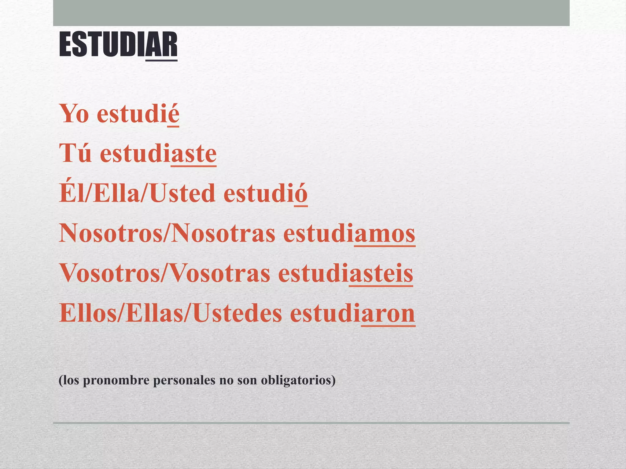 Pretérito de los verbos regulares | PDF