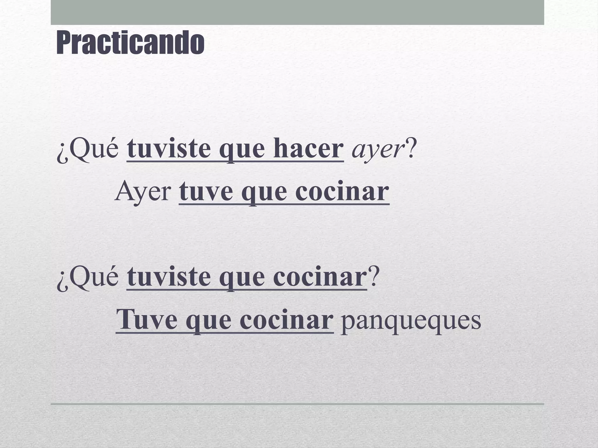 Preterito de verbo irregular TENER | PPT