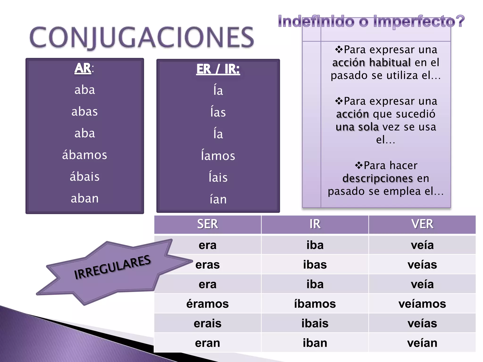 Preterito imperfecto la infancia | PPT