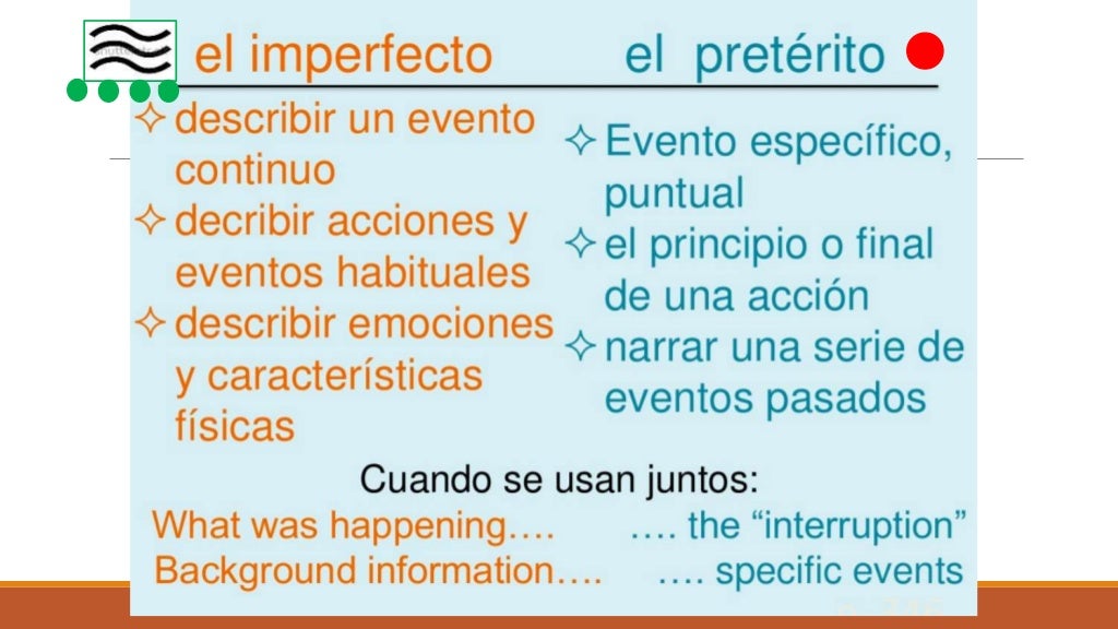 Pretérito vs. imperfecto II