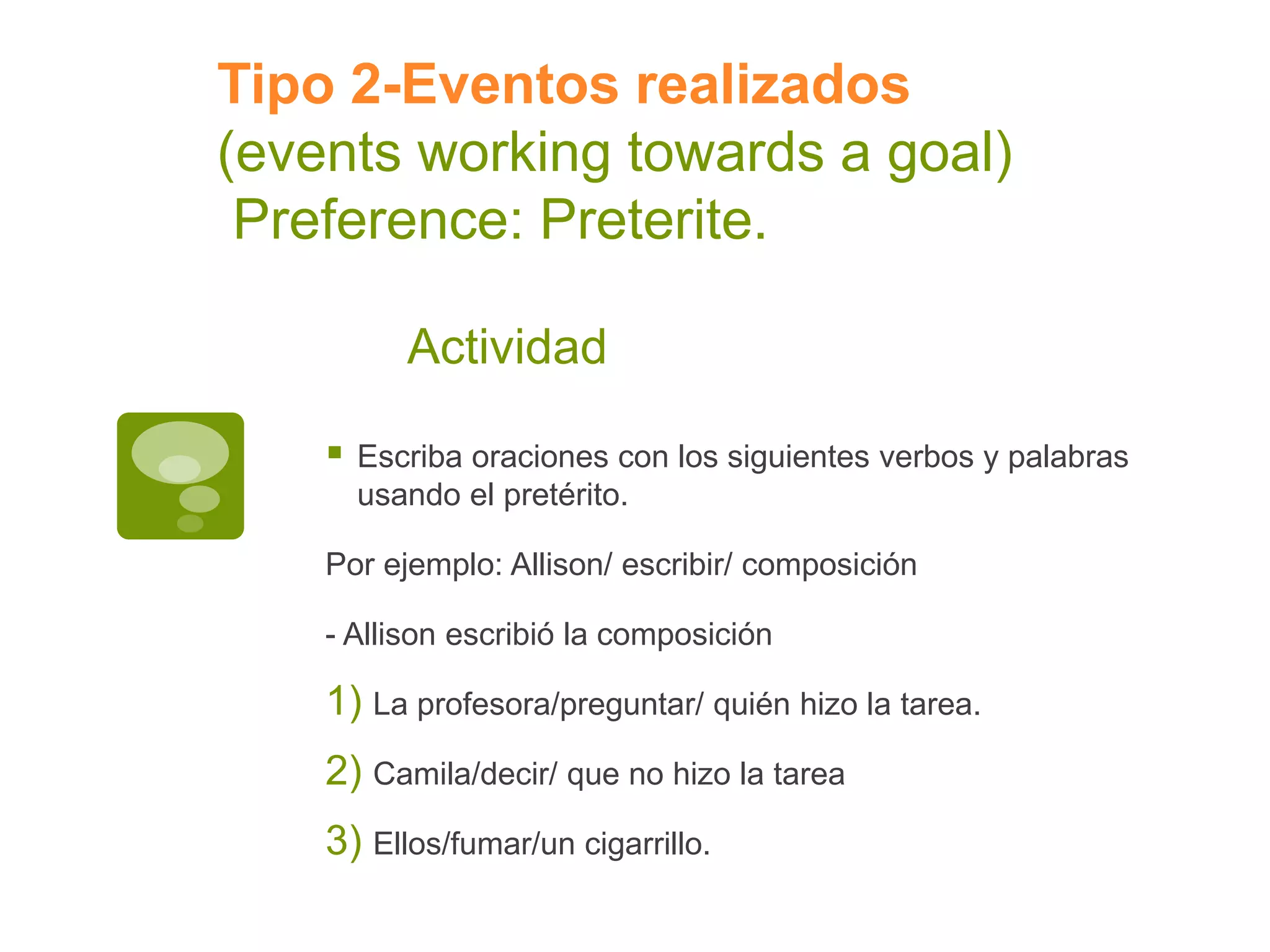 Preterito vs imperfecto - Aspecto de los verbos | PPT