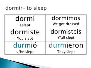 Preterit stem change verbs | PPTX