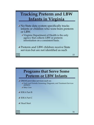 Preterm Infants And Follow Up Care And Tracking Systems | PDF ...