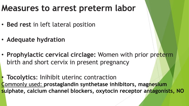 Management of Preterm labor | PPTX | Pregnancy | Reproductive Health