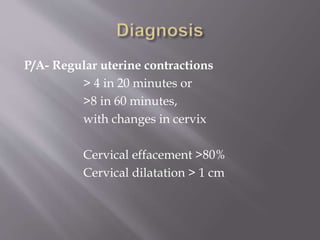pre term labor.pptx | Pregnancy | Reproductive Health