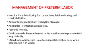 PRETERM LABOR in obstetrics and gynecology.pptx