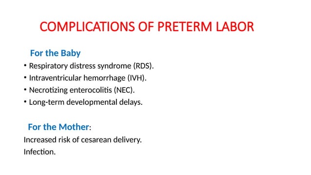 PRETERM LABOR in obstetrics and gynecology.pptx