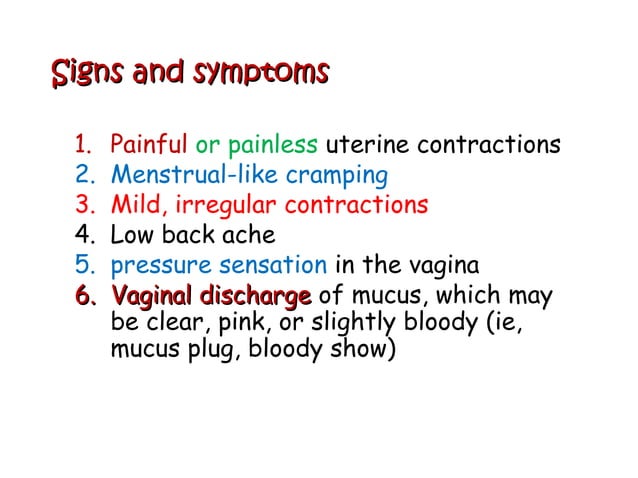 Preterm labor pain | PPT