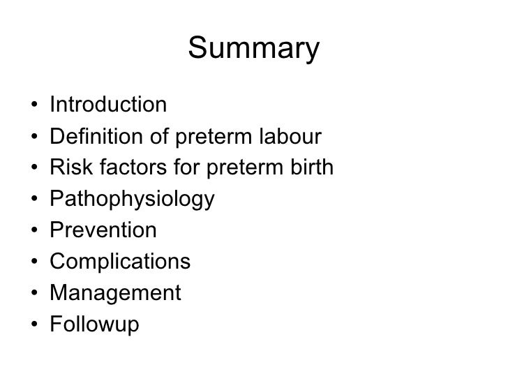 Preterm labour