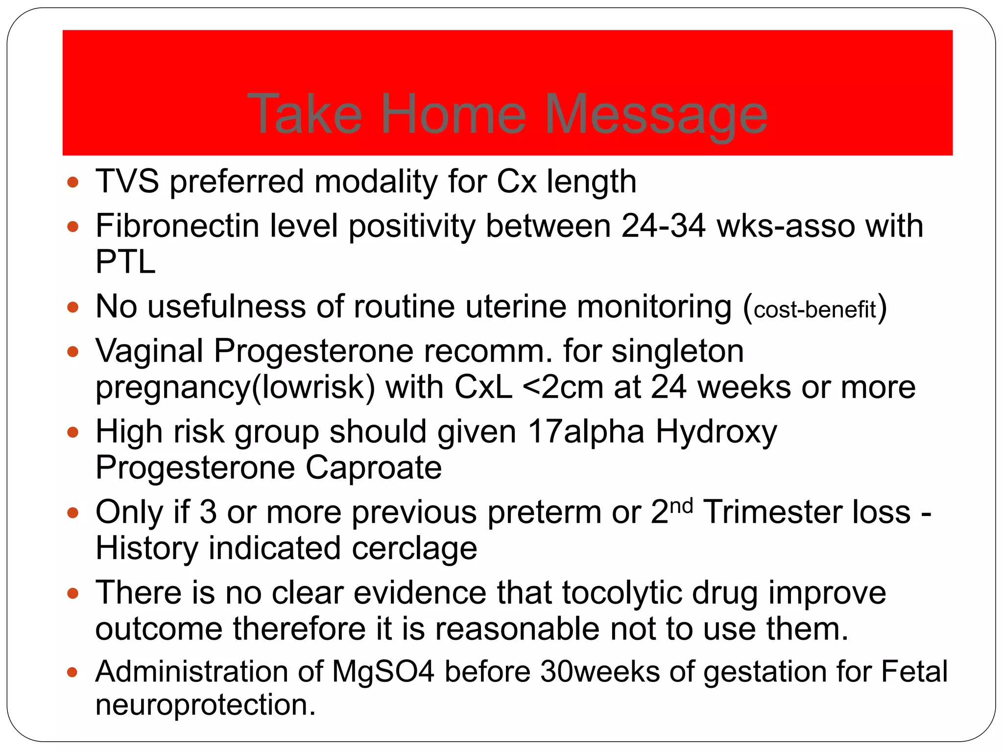 Preterm labour and new management guidelines | PPTX