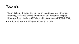 Preterm labour (drs ibanda hood and mugagga) | PPTX
