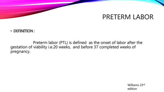 Preterm labour seminar | PPTX