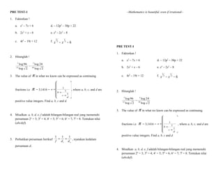 Pre test 1 (Math Astro) | DOC