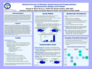 Disaster Preparedness Questionnaire Design and Pretest | PPT