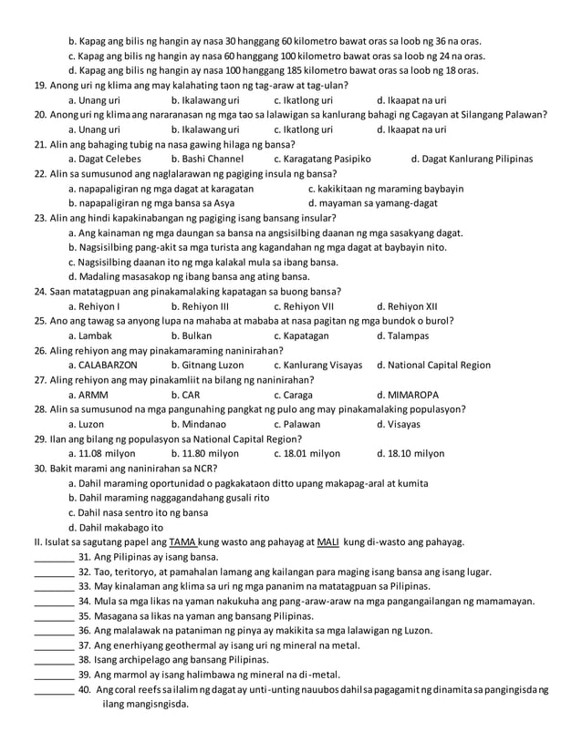 Pretest aral pan 4 | DOCX