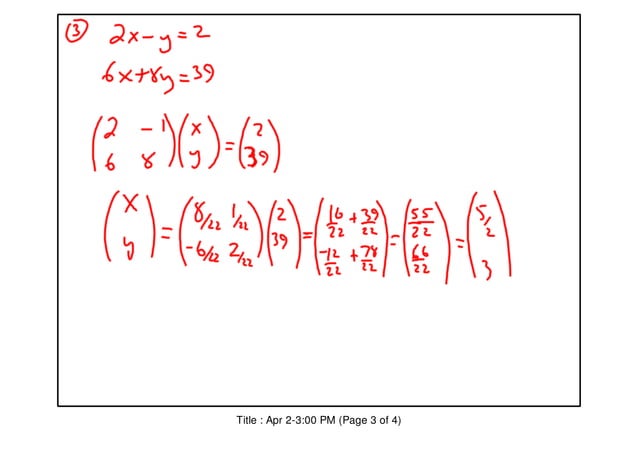 preCalculus: preTest 11A Matrix Algebra | PPT