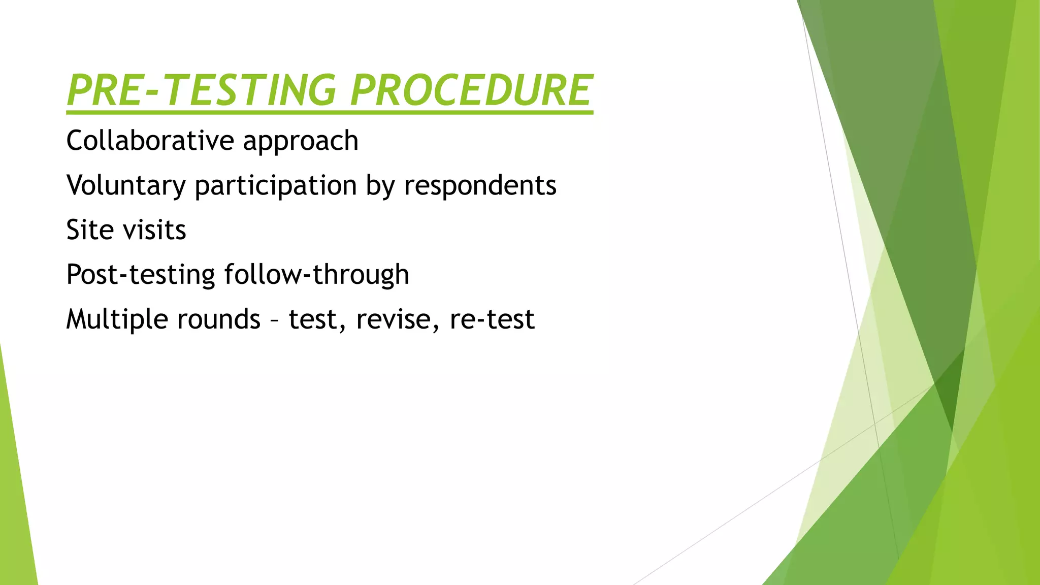 Pretesting in questionnaire | PPTX
