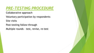 Pretesting in questionnaire | PPTX