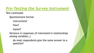 Pretesting in questionnaire | PPTX