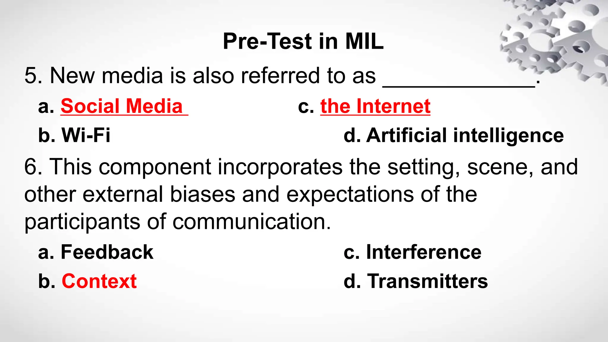 PreTest MIL.pptx media and information literacy | PPTX
