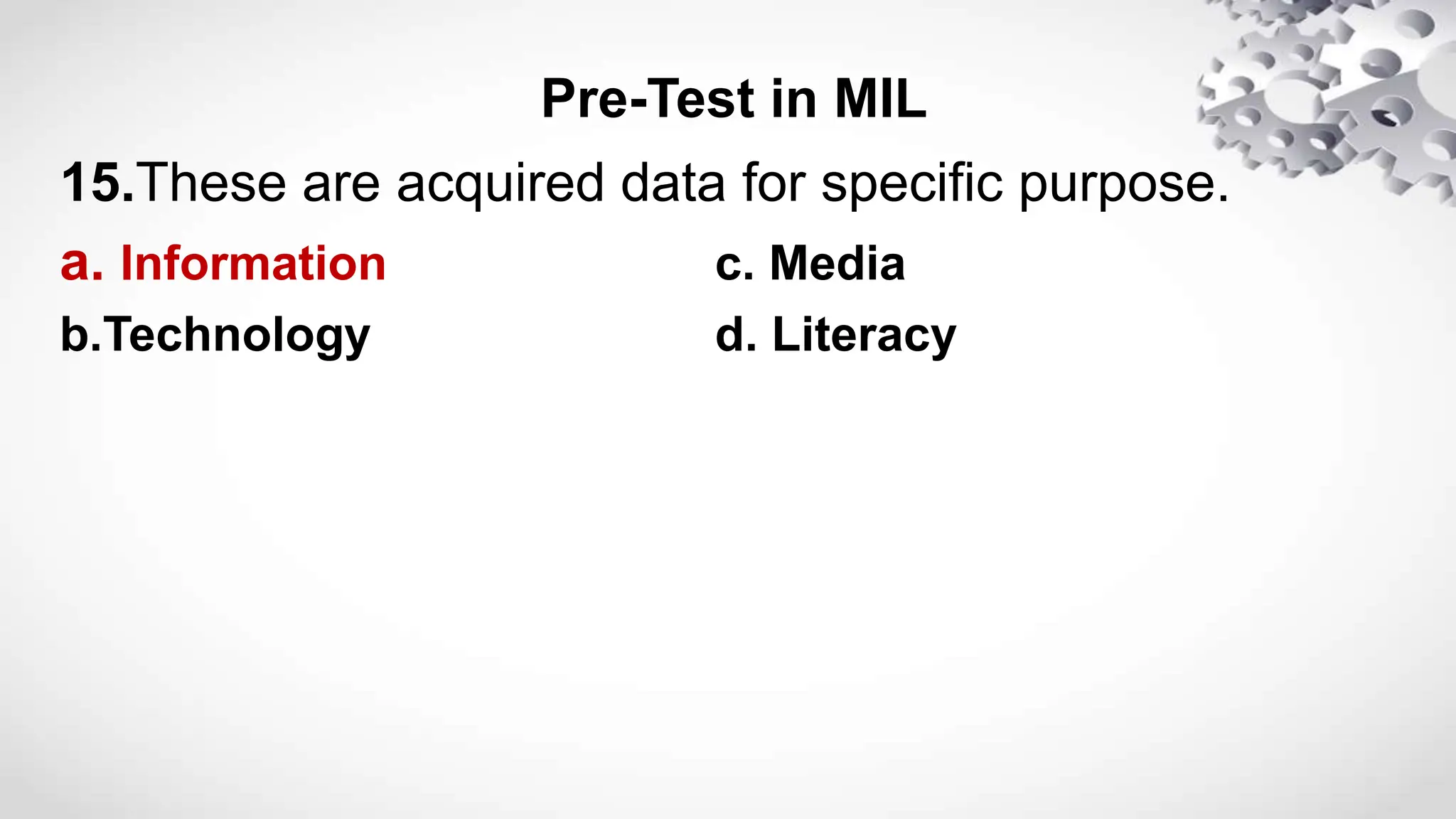 PreTest MIL.pptx media and information literacy | PPTX