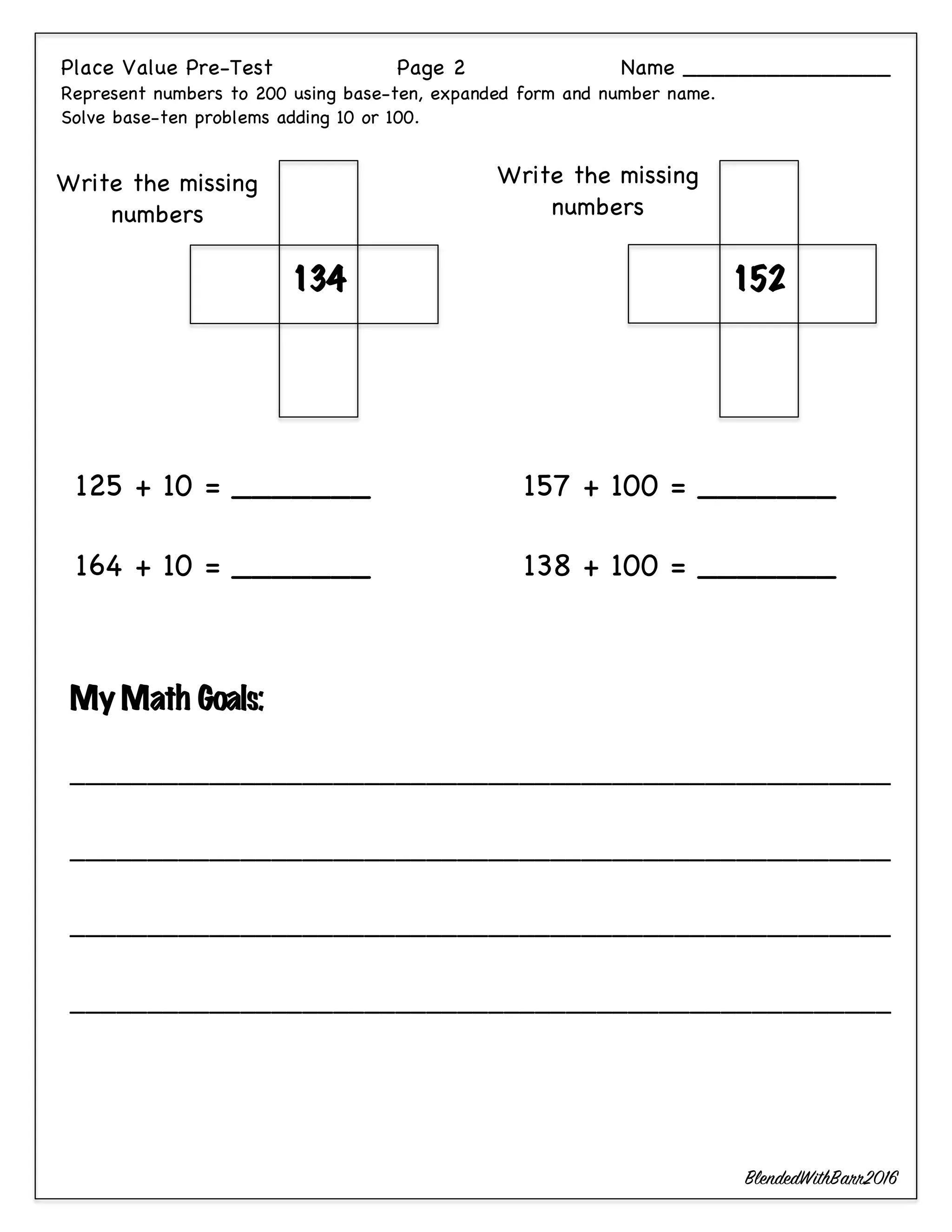 Pretest place value unit 2 | PDF