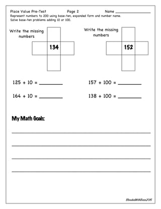 Pretest place value unit 2 | PDF