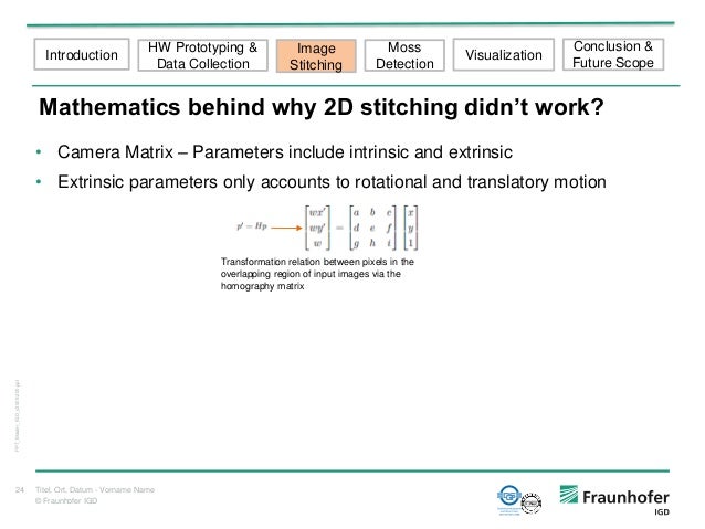 Capturing and Stitching of ground surface images to enable a Machine