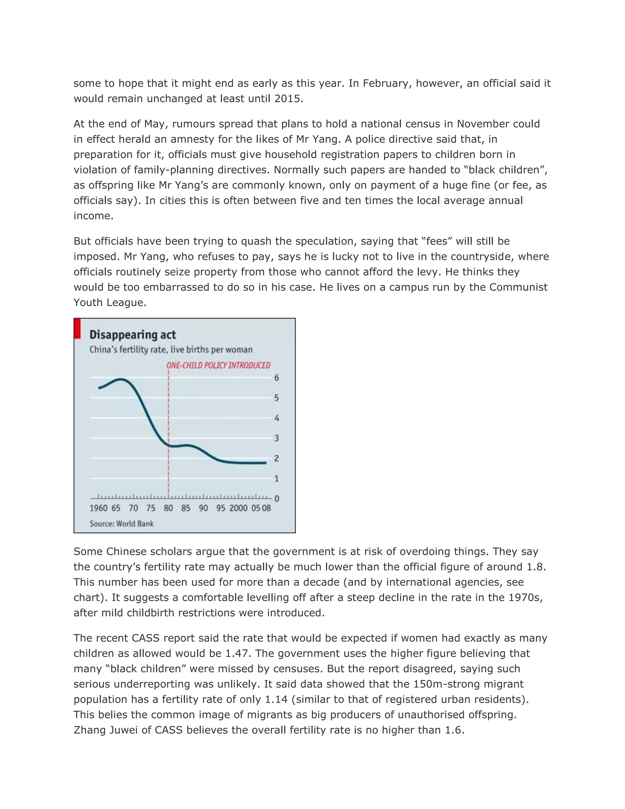 P rethinking china's one child policy | DOCX
