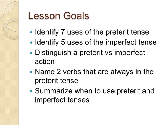 Preterito vs imperfecto | PPT