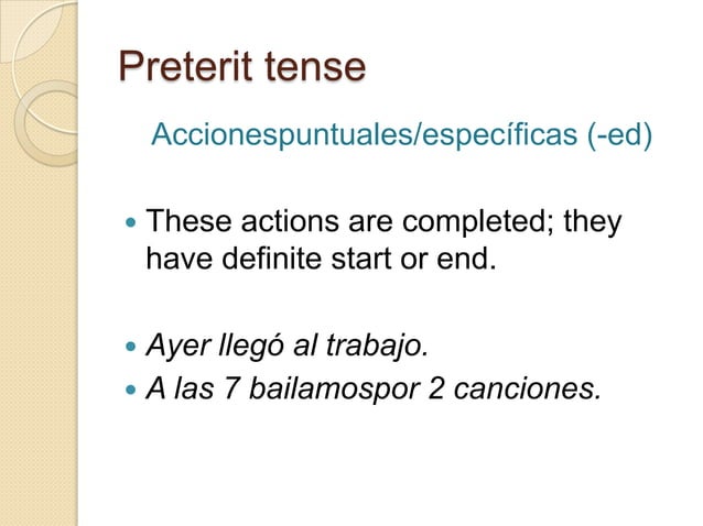 Preterito vs imperfecto | PPT